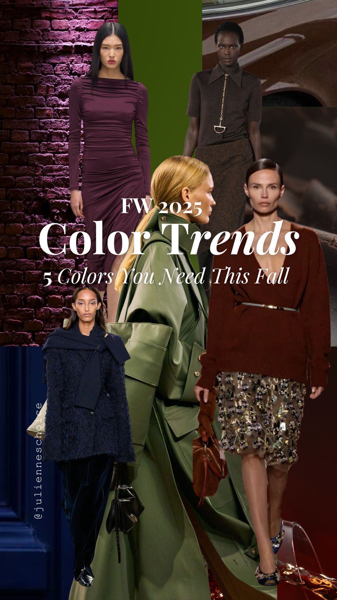 FW 2025 Color Trends | Purple, Brown, Green, Deep Blue & Red | Runway ...